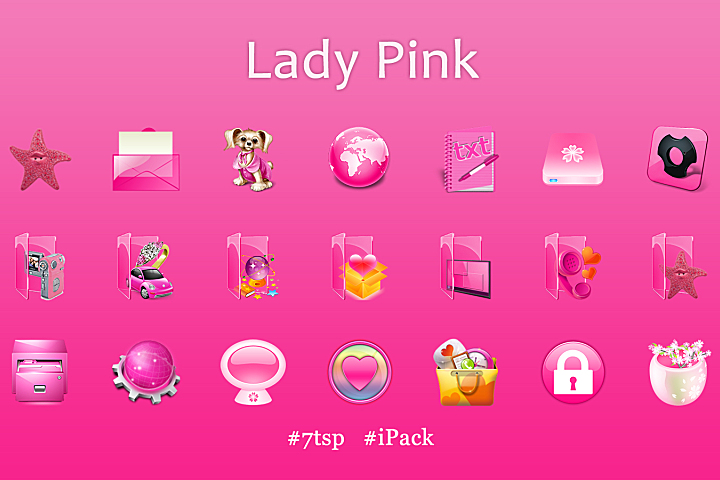 Lady Pink - 图标指针 - 致美化