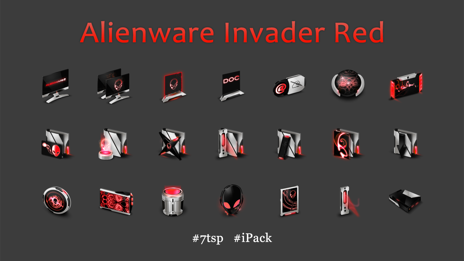 Alienware Invader Red - 图标指针 - 致美化