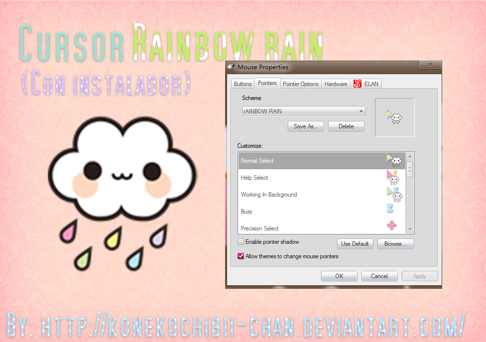 Rainbow Rain Cursor - 图标指针 - 致美化