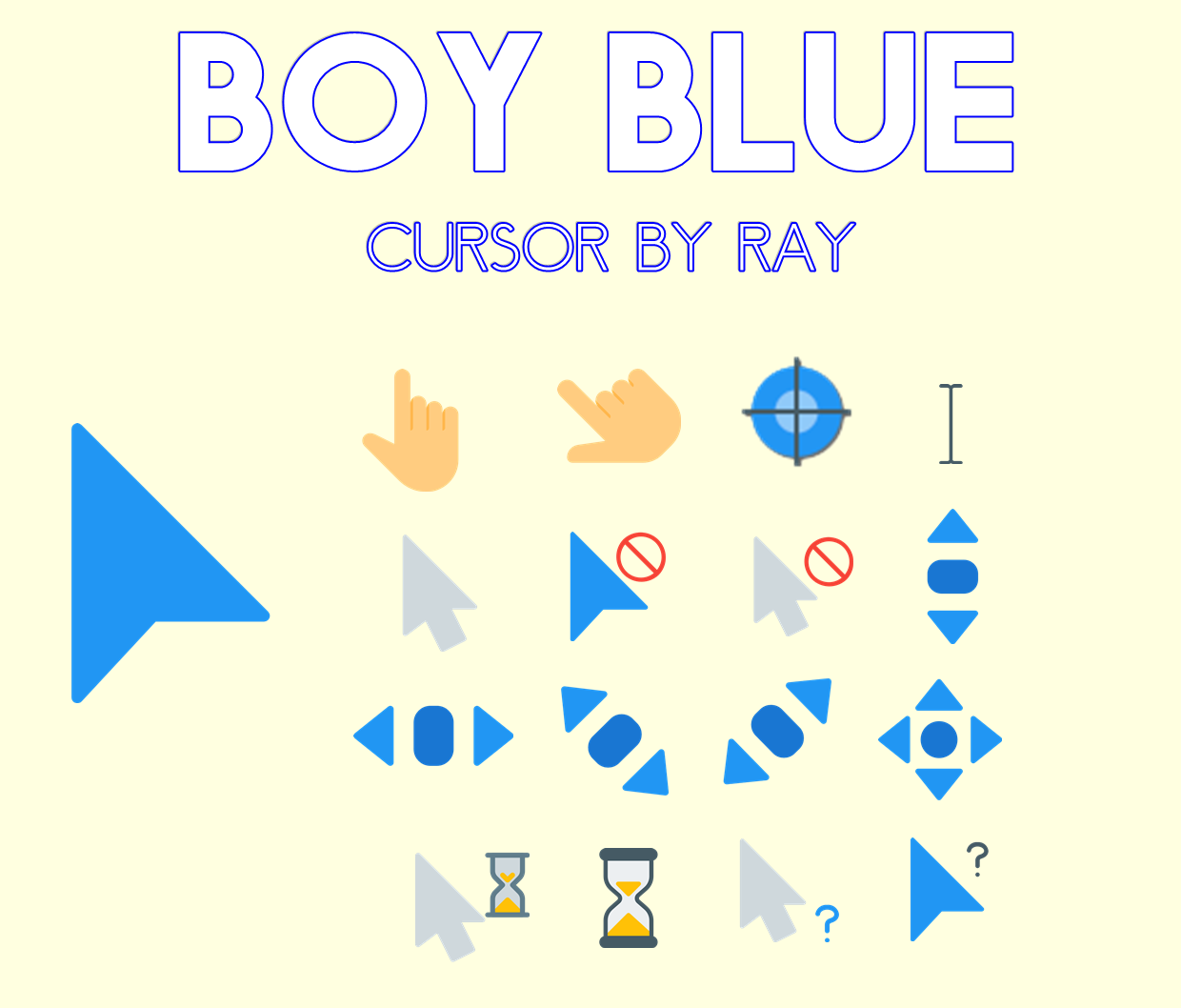 Boy Blue Cursors - 图标指针 - 致美化