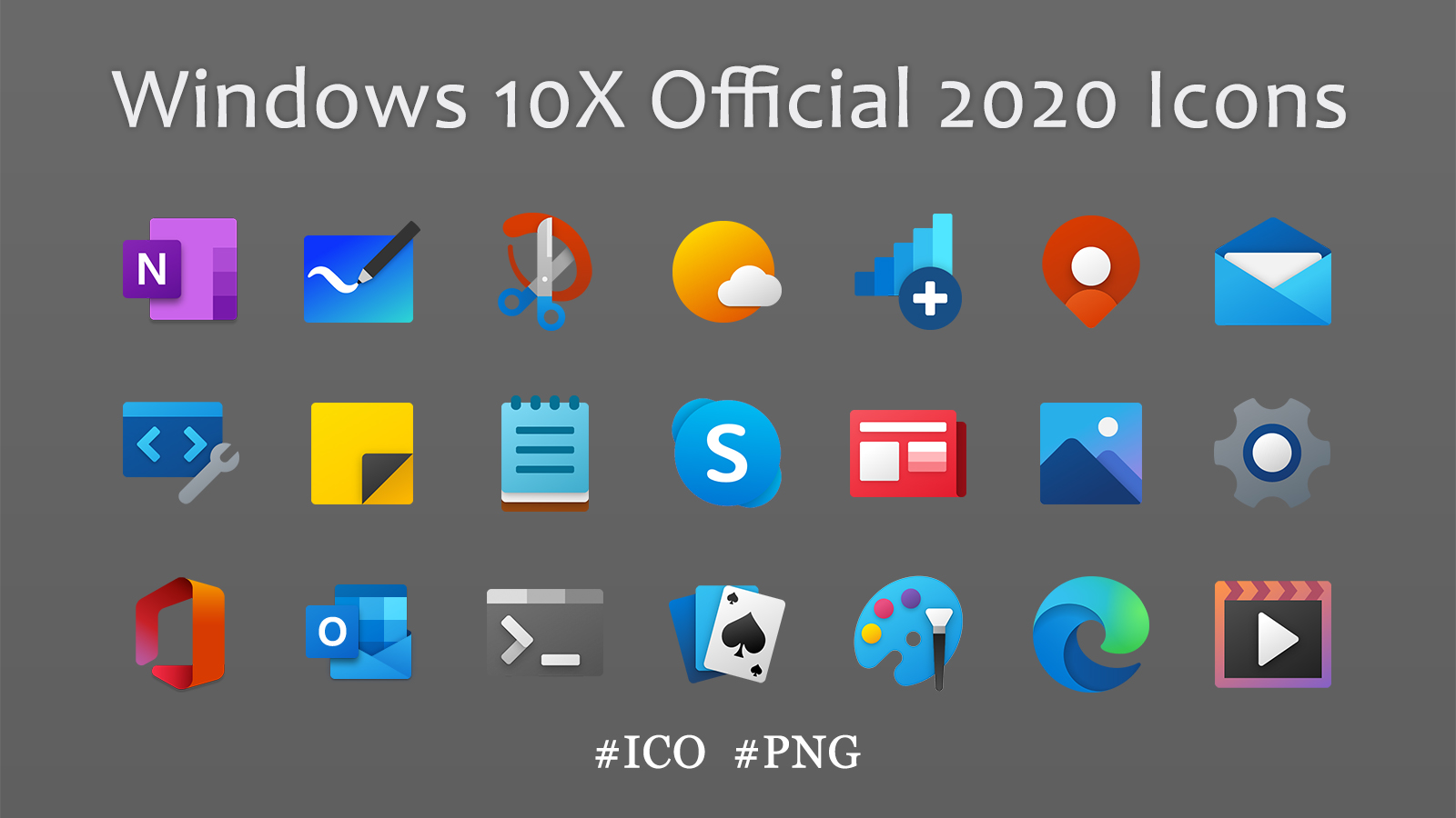 Windows 10X Official 2020 Icons - 图标指针 - 致美化
