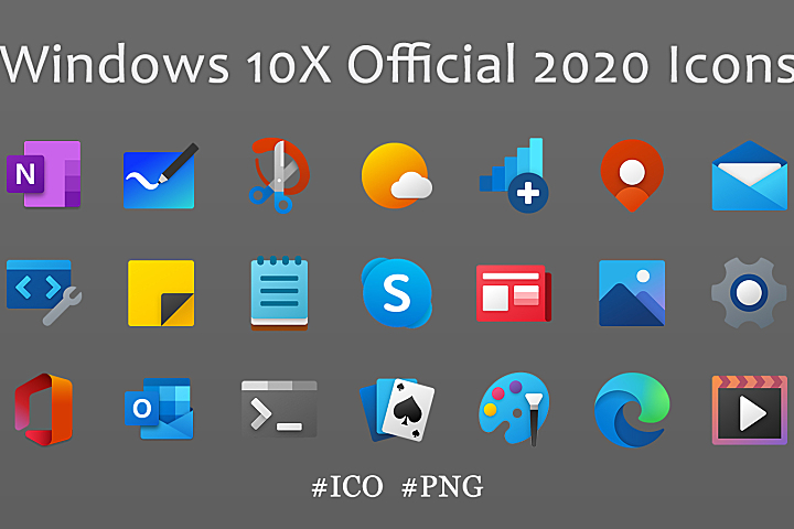 Windows 10X Official 2020 Icons - 图标指针 - 致美化