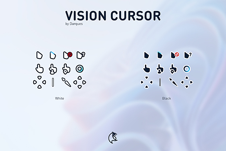 黑白视觉光标 Vision Cursor - 图标指针 - 致美化
