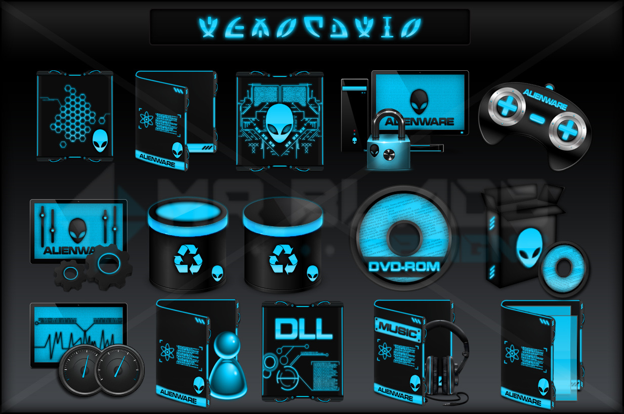 蓝色外星人图标包 Alienware Eclipse Icon Pack - 图标指针 - 致美化