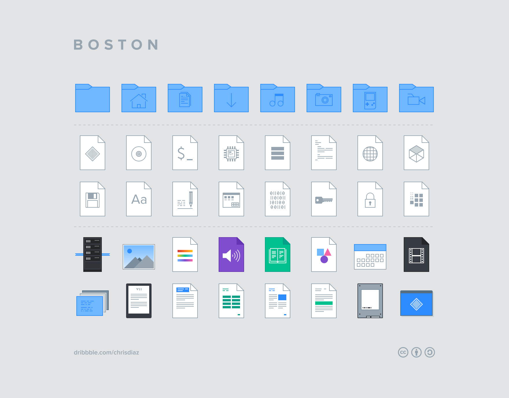 扁平蓝图标包 Boston icons - 图标指针 - 致美化