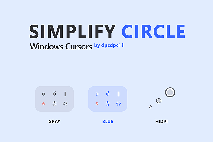 简约灰蓝圆点光标 - 图标指针 - 致美化