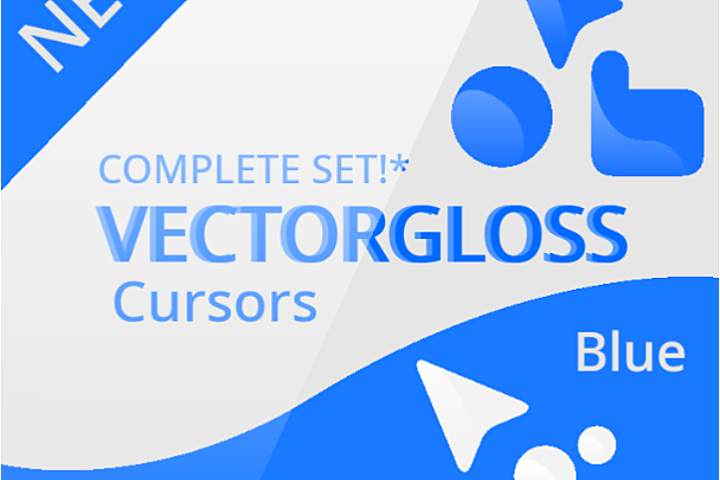 蓝色矢量光泽光标 - 图标指针 - 致美化