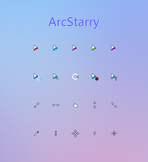 ArcStarry 弧形多彩光标 - 图标指针 - 致美化