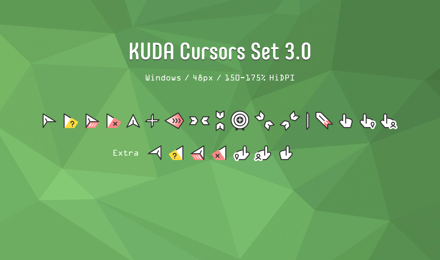 简约复古风格光标 KUDA 3.0 - 图标指针 - 致美化