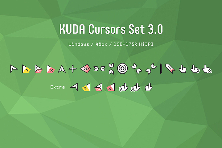 简约复古风格光标 KUDA 3.0 - 图标指针 - 致美化