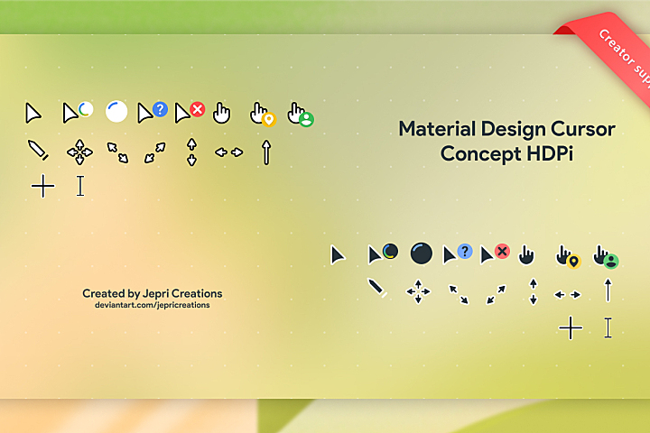 Material Design 高清概念版光标 - 图标指针 - 致美化